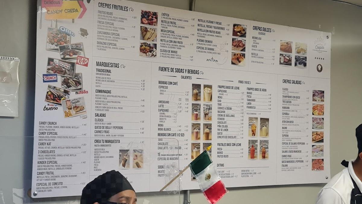 Menu at Las Crepas de Coyoacán, Mexico City, Av. Miguel Ángel de ...
