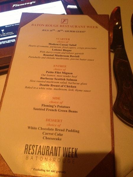 Menu at Fleming’s Prime Steakhouse & Wine Bar, Baton Rouge, Corporate Blvd