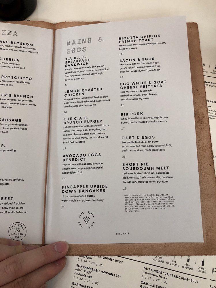 Menu at Sixty Vines pub & bar, Plano, Dallas Pkwy