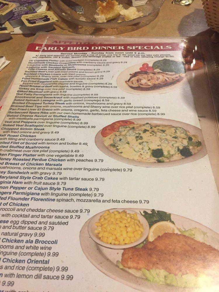Menu at Andonios Diner restaurant, Philadelphia