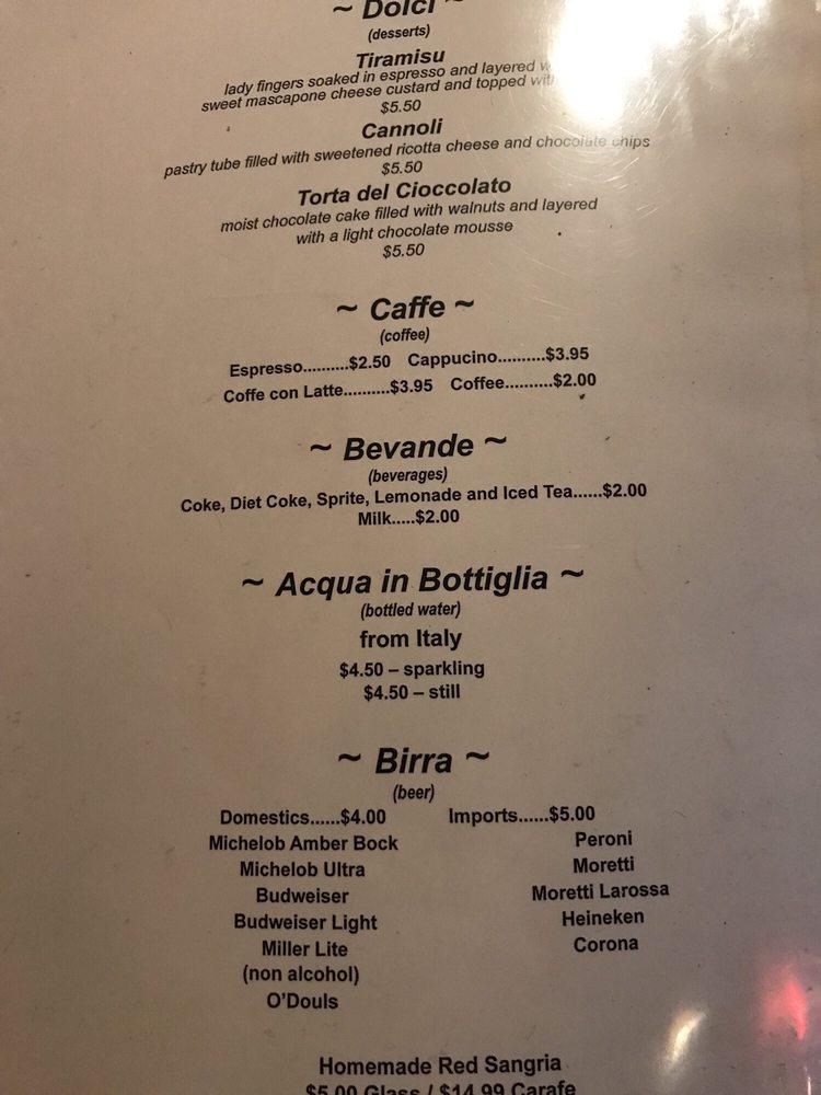 Menu at Cafe Cibo, Saint Petersburg, 4th St N