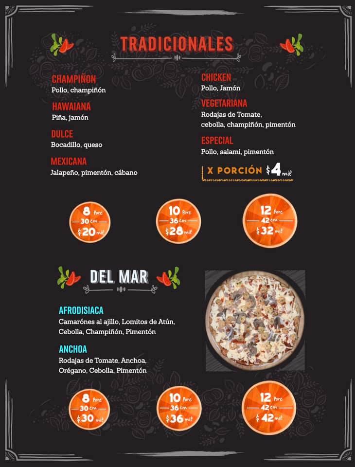 Menu at Chimpa's Pizza - La Riviera restaurant, Cúcuta