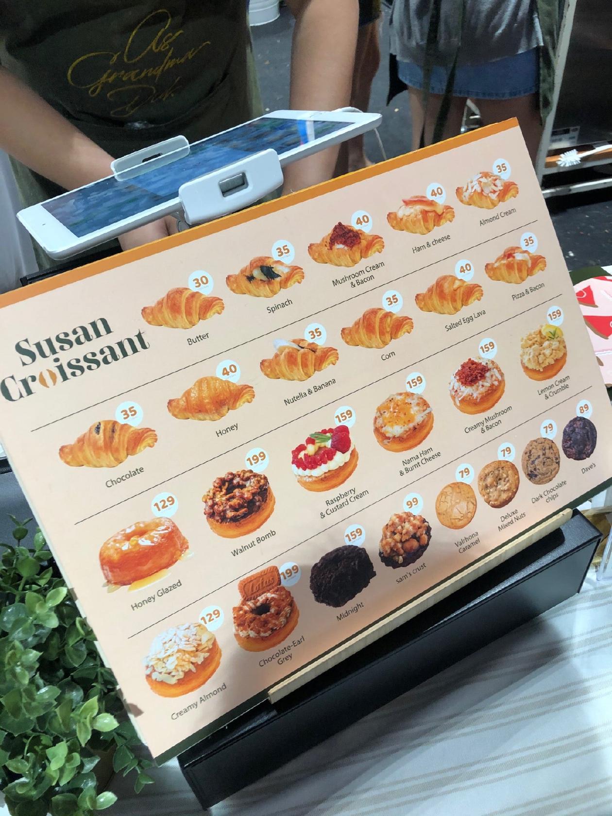 Menu at Susan Croissant, Bangkok, Samyan Mitrtown