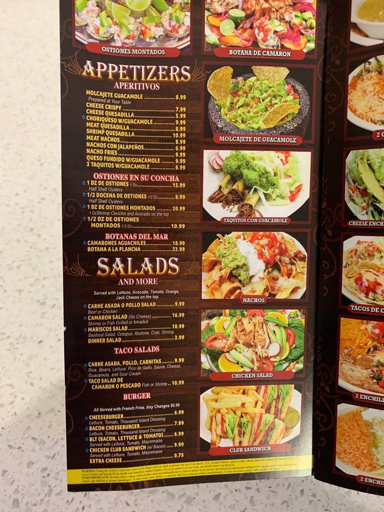 Menu at Taco Giro Mexican Grill & Seafood restaurant, Casa Grande