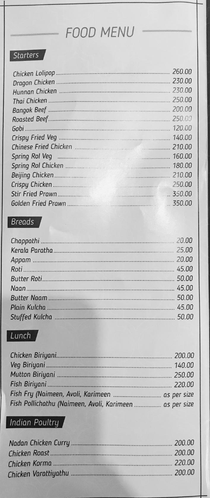 Menu at European Fried Chicken (EFC), Thrissur, Foodmall EFC Building