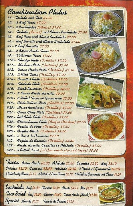 Menu at Adalbertos Mexican Food Drive Thru restaurant, Scottsdale