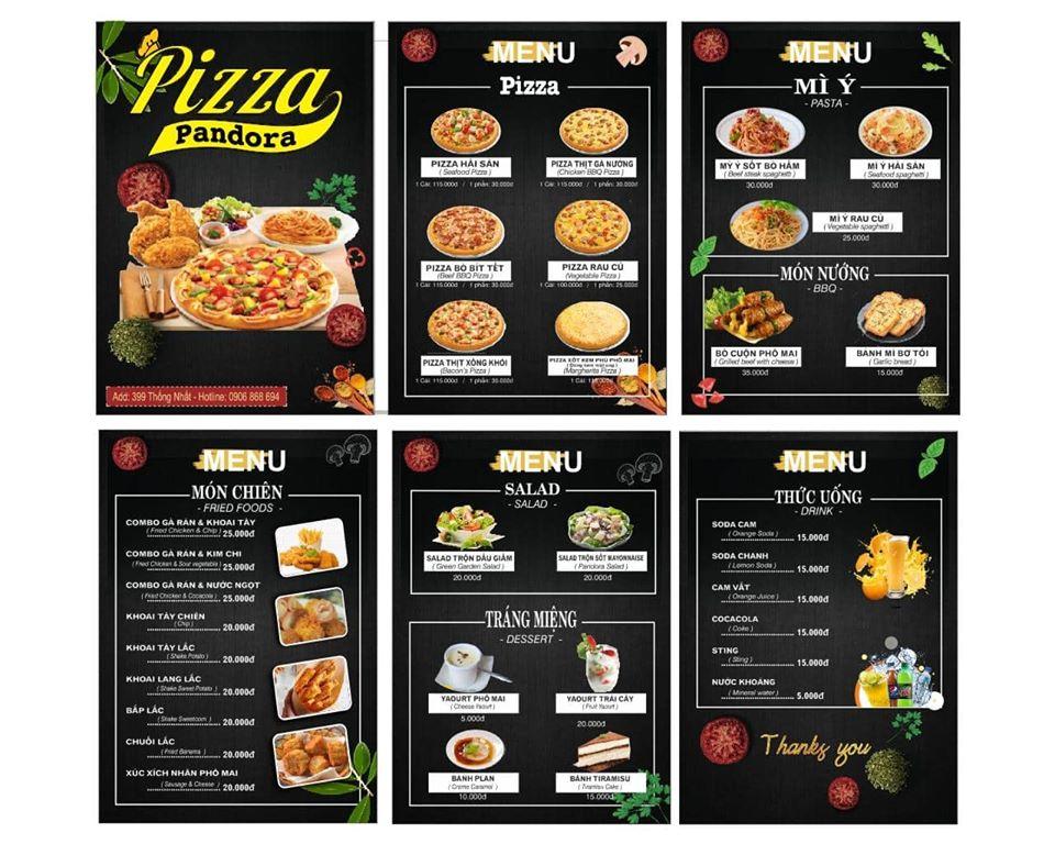 Menu at PIZZA Pandora restaurant, La Gi