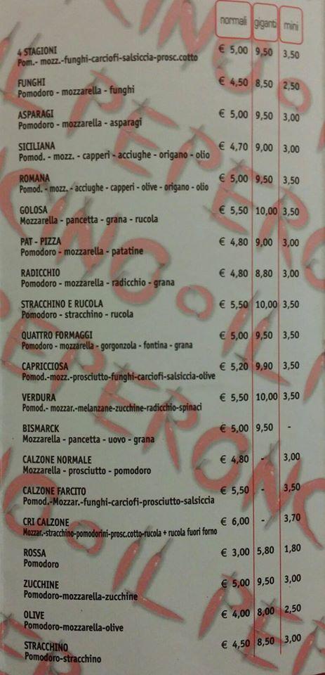 Menu da Il Peperoncino ristorante, Pavullo Nel Frignano