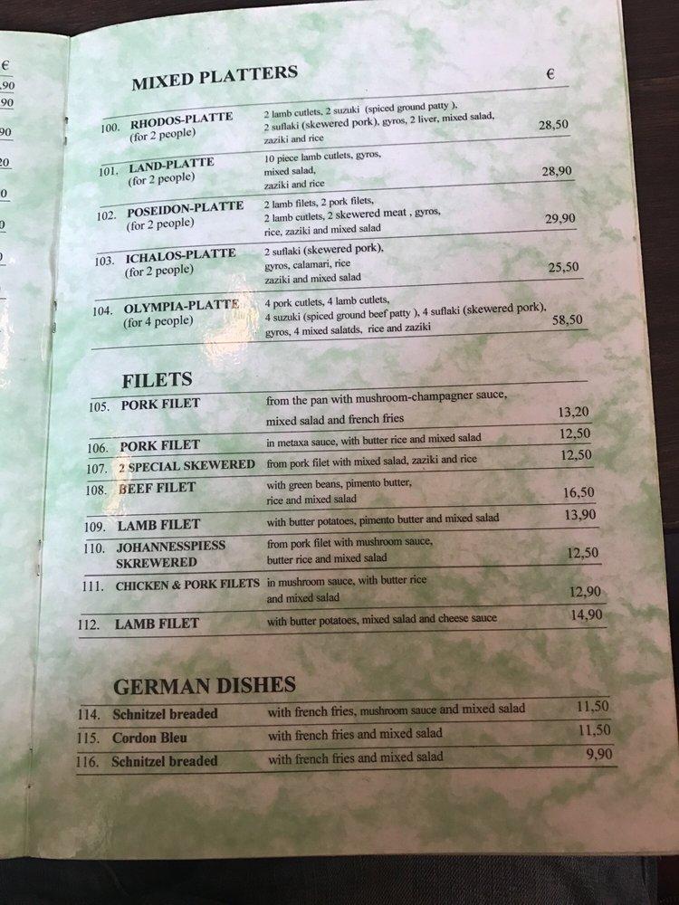 Speisekarte von Restaurant Delphi, Bad Windsheim