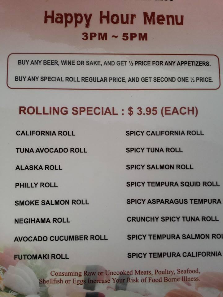 Menu at sora sushi (sushi channel) restaurant, Kelso