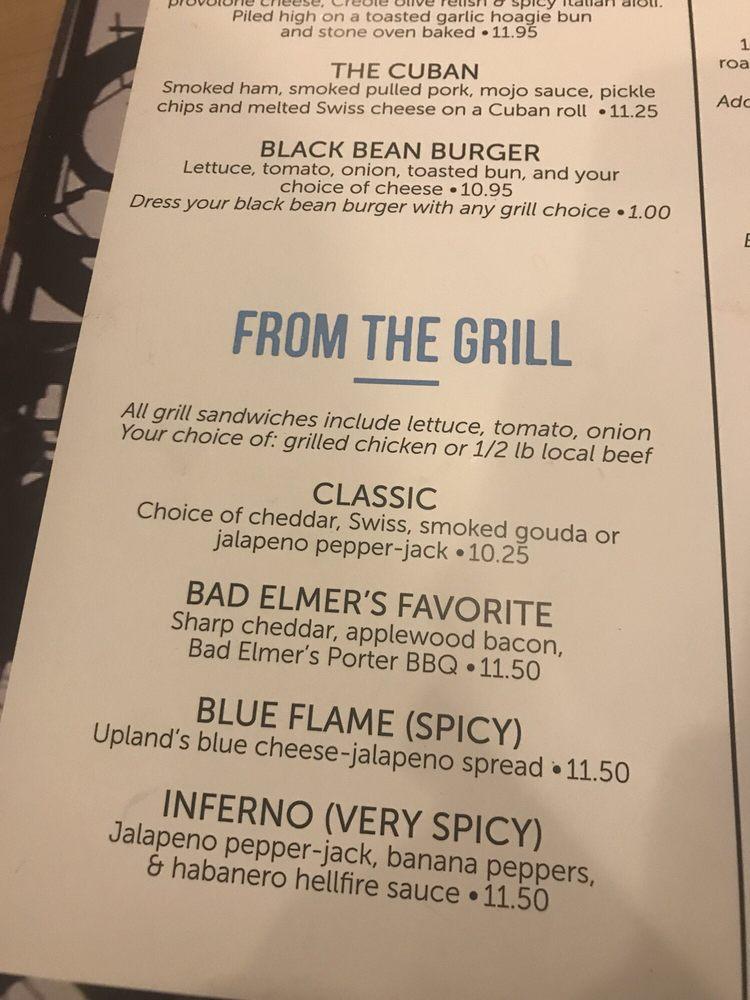 Menu at Upland Columbus Pump House pizzeria, Columbus