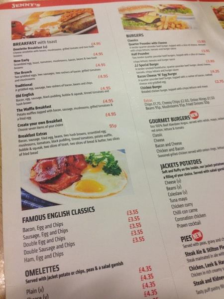 Menu at Jenny's Restaurants - Camberley, Camberley