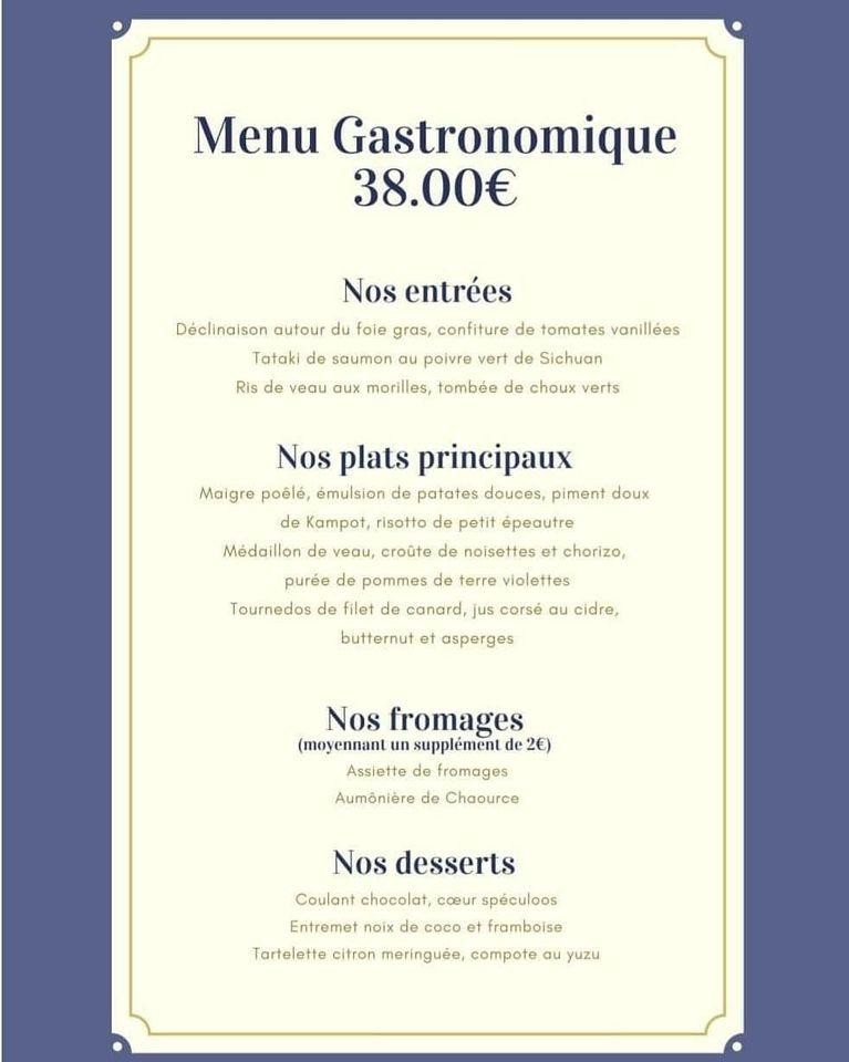 Menu au Le Damier restaurant, Troyes