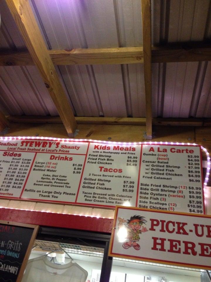 Menu at STEWBY'S Seafood Shanty restaurant, Wright, 427 Racetrack Rd NW