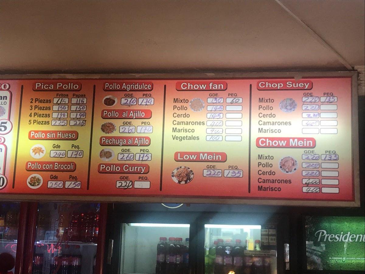 Menu at Expreso Bonny restaurant, Santo Domingo