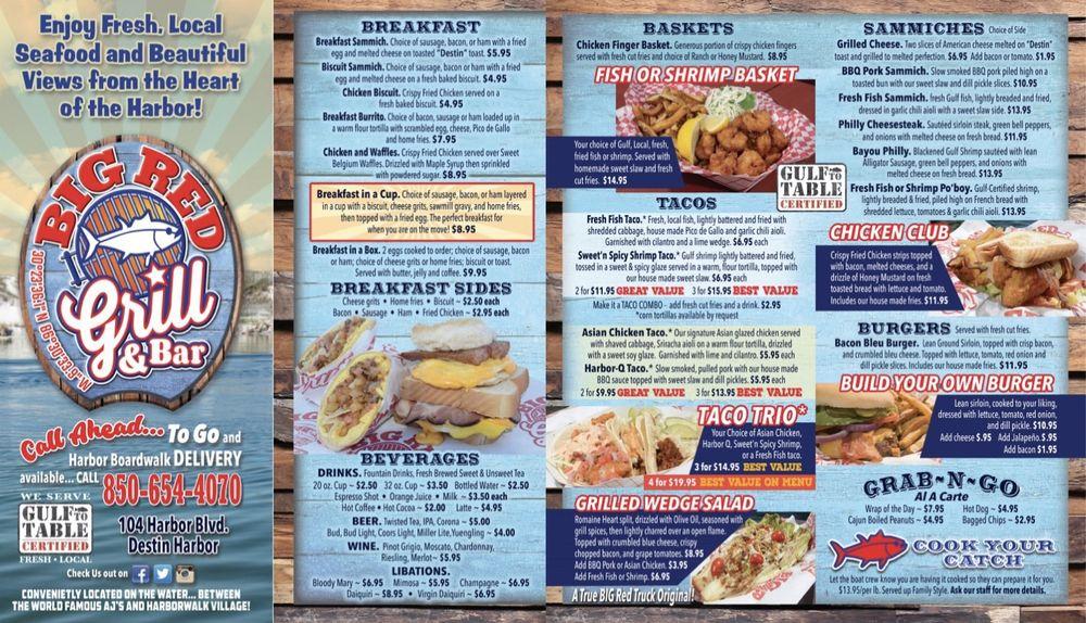 Menu at FATBOYS restaurant, Destin