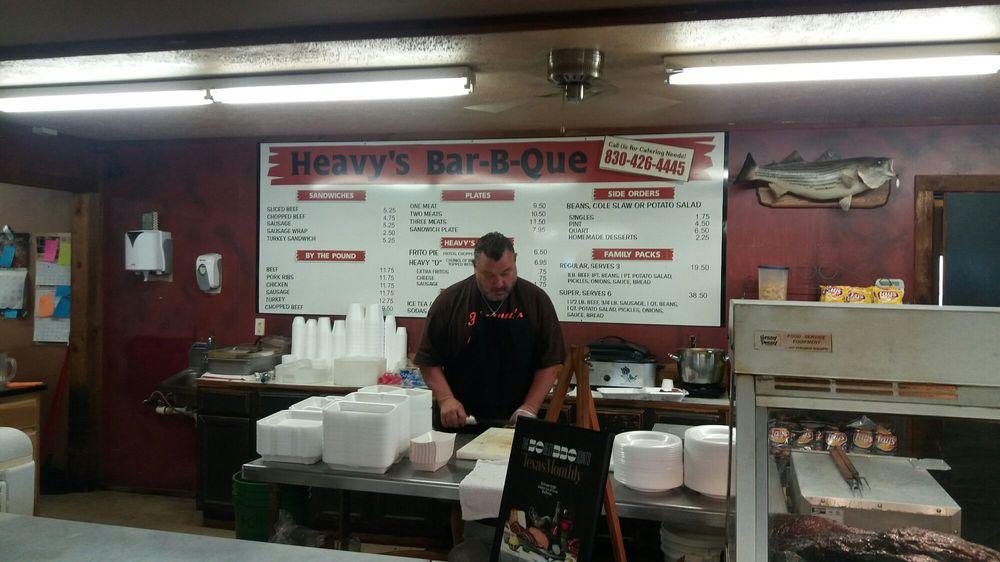 Menu at Heavy's Bar B Que, Hondo