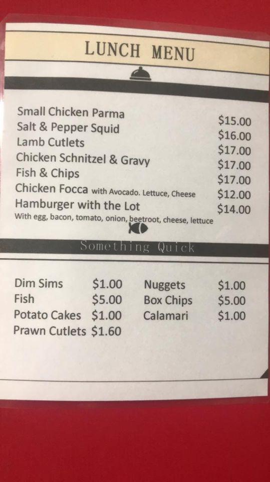 Menu at Minyip Hotel pub & bar, Minyip