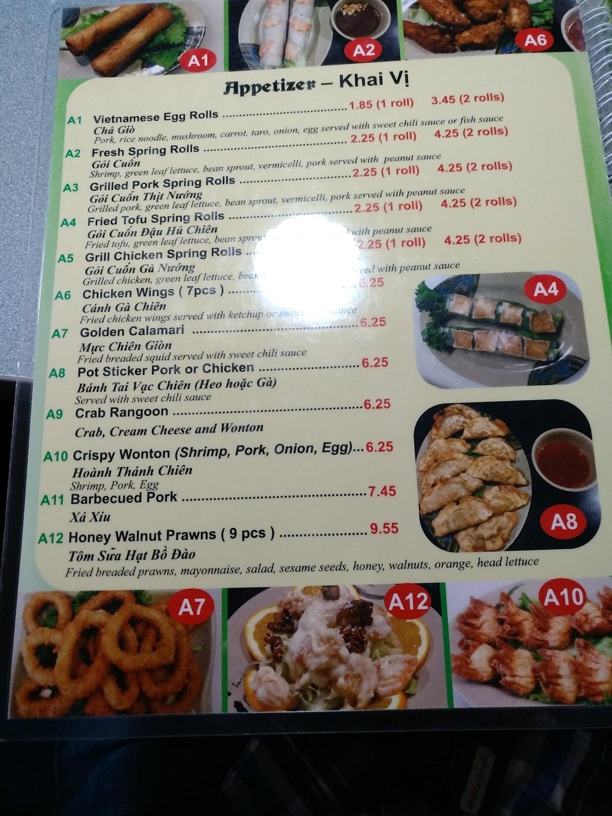 Menu at Sam's Noodle Town restaurant, Carnation
