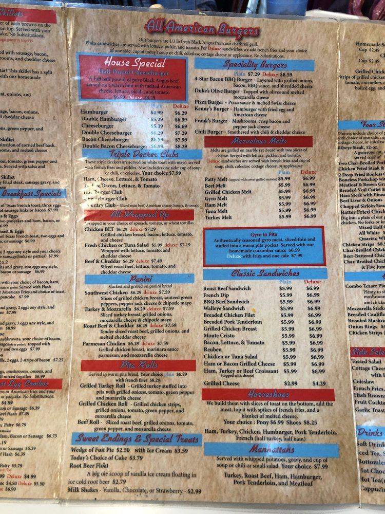 Carta de Four Star Family Restaurant, Mount Zion