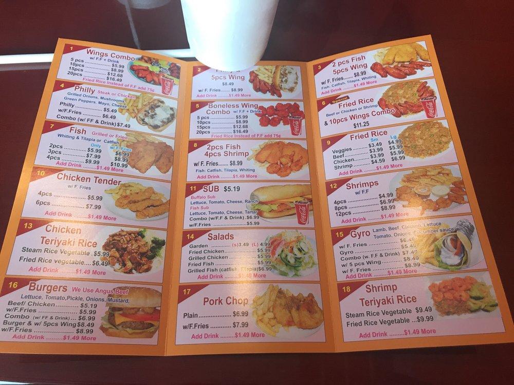 Menu at Golden Wings fast food, Morrow