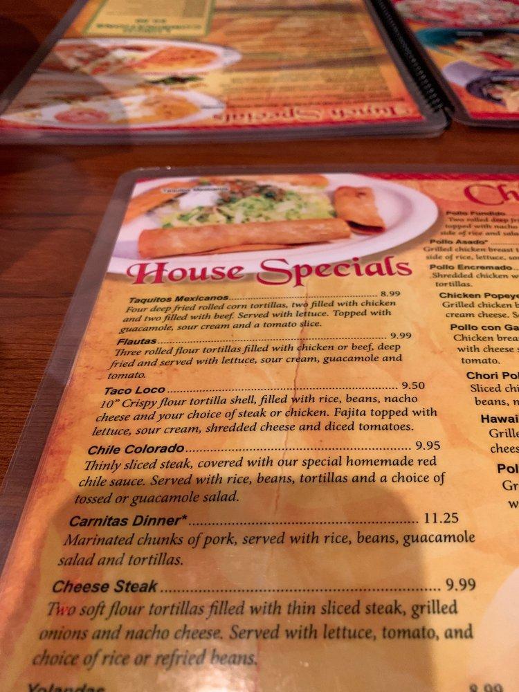 Menu at Los Tres Amigos restaurant, Waukee