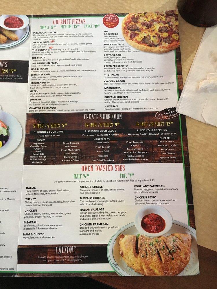 Menu at Pizzaiolo's pizzeria, Magnolia