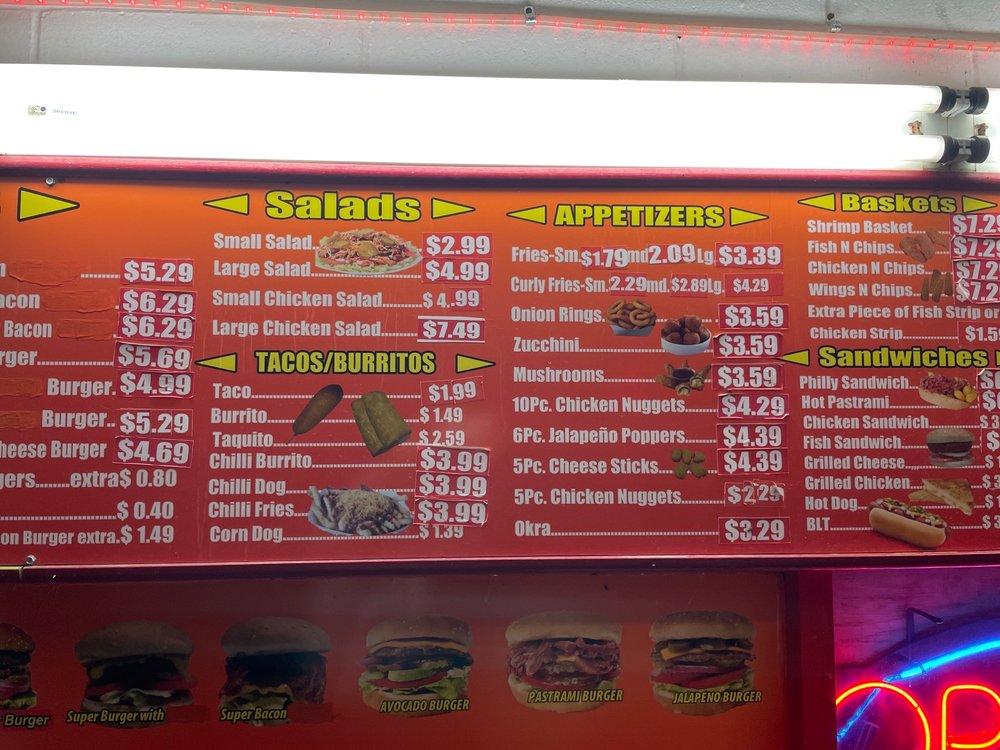 Menu at Super Burger restaurant, Ceres