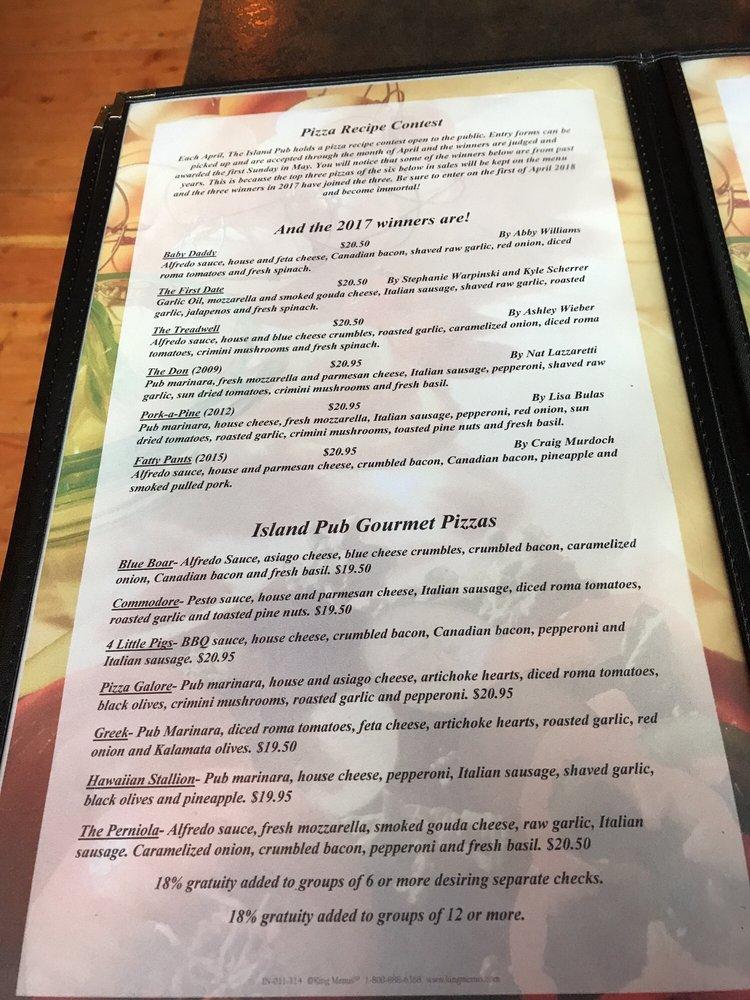 Menu at The Island Pub, Juneau, 2nd St