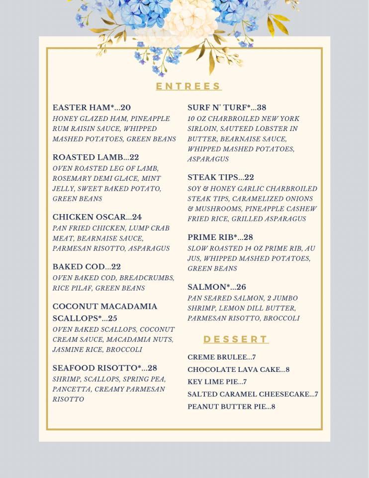 Menu at Bay Room restaurant, Wareham