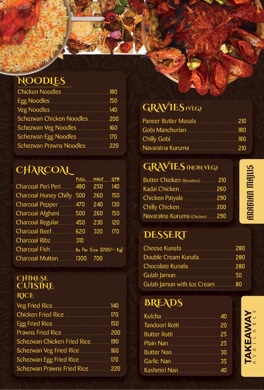 Menu at ARABIAN MAJLIS ATHOLI, Koliyottuthazham
