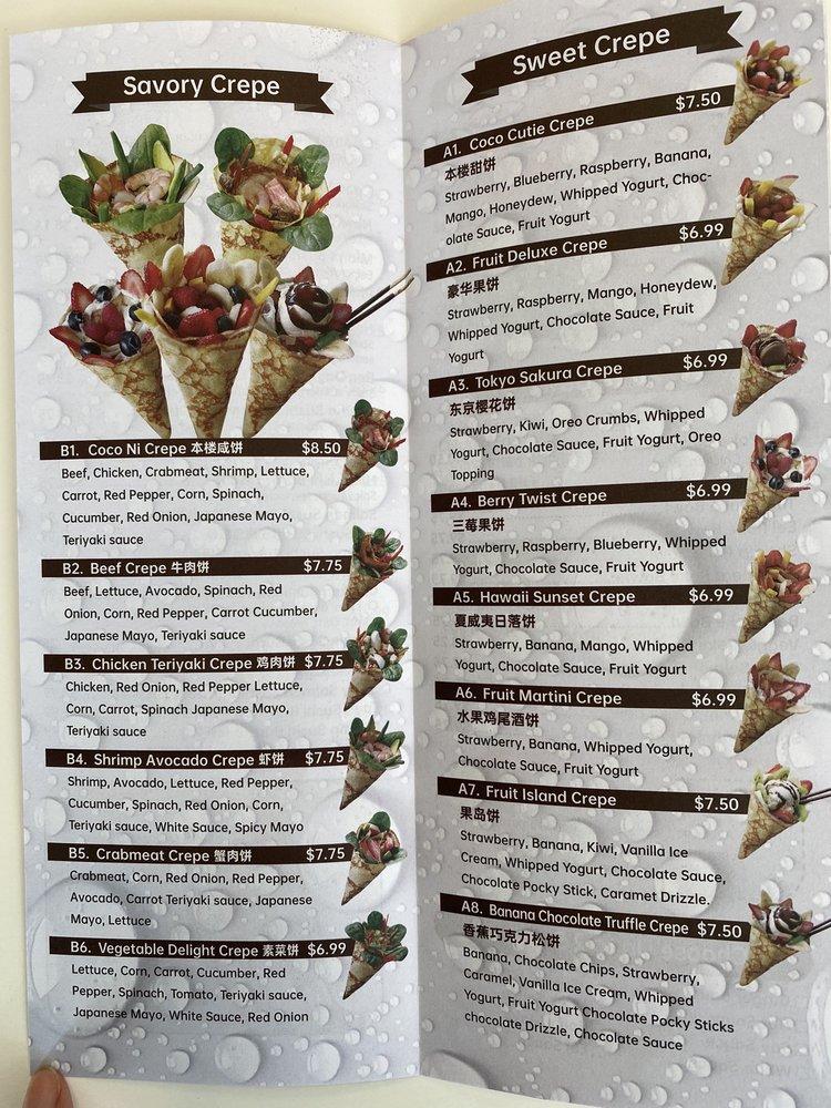 Menu at Coco Ni Inc. restaurant, Danville