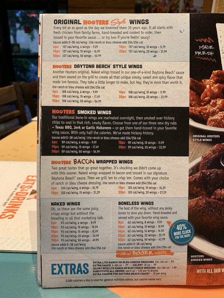 Carta del pub y bar Hooters, Ocala, SW 27th Ave