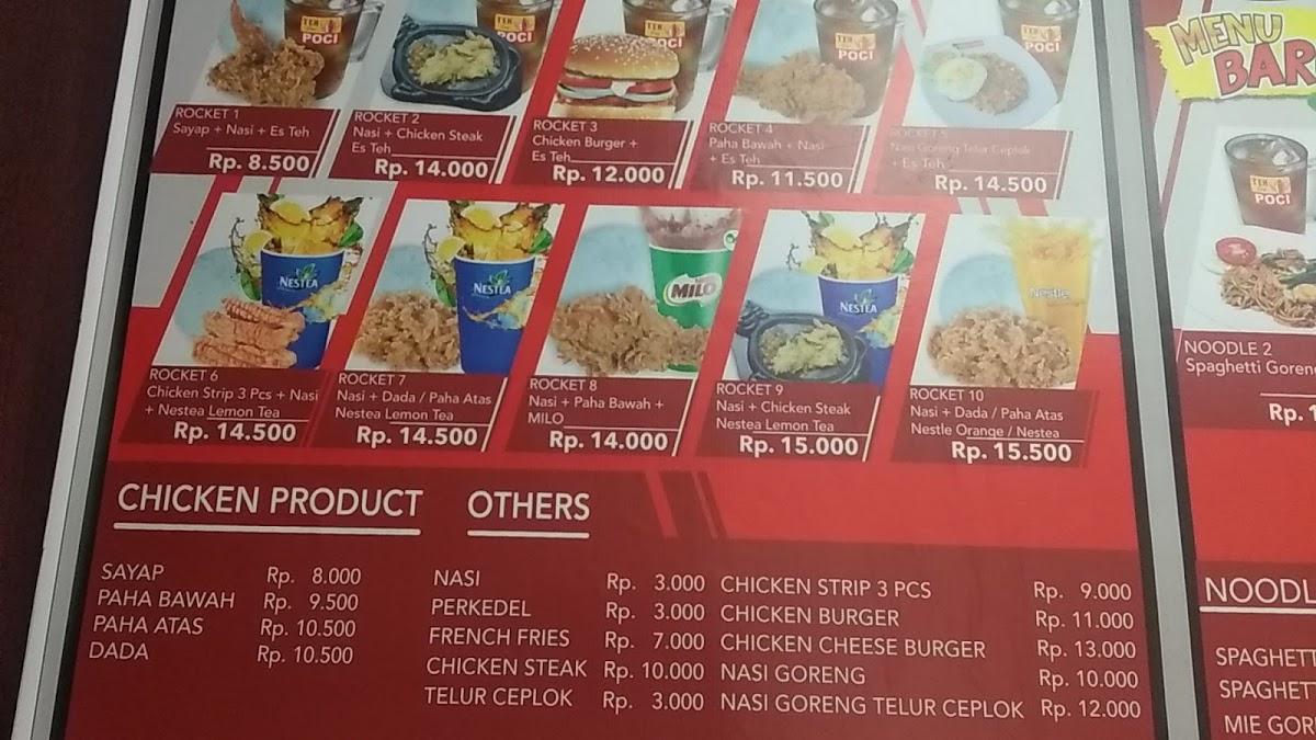 Menu at Rocket Chicken Kalibeber restaurant, Wonosobo