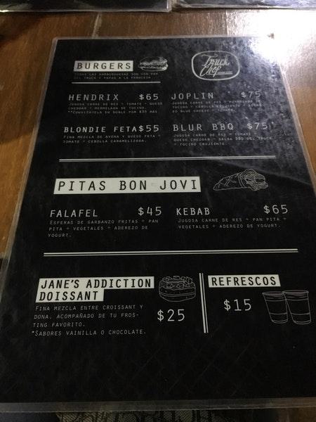 Menu at Truck Chef Urban Food, Campeche