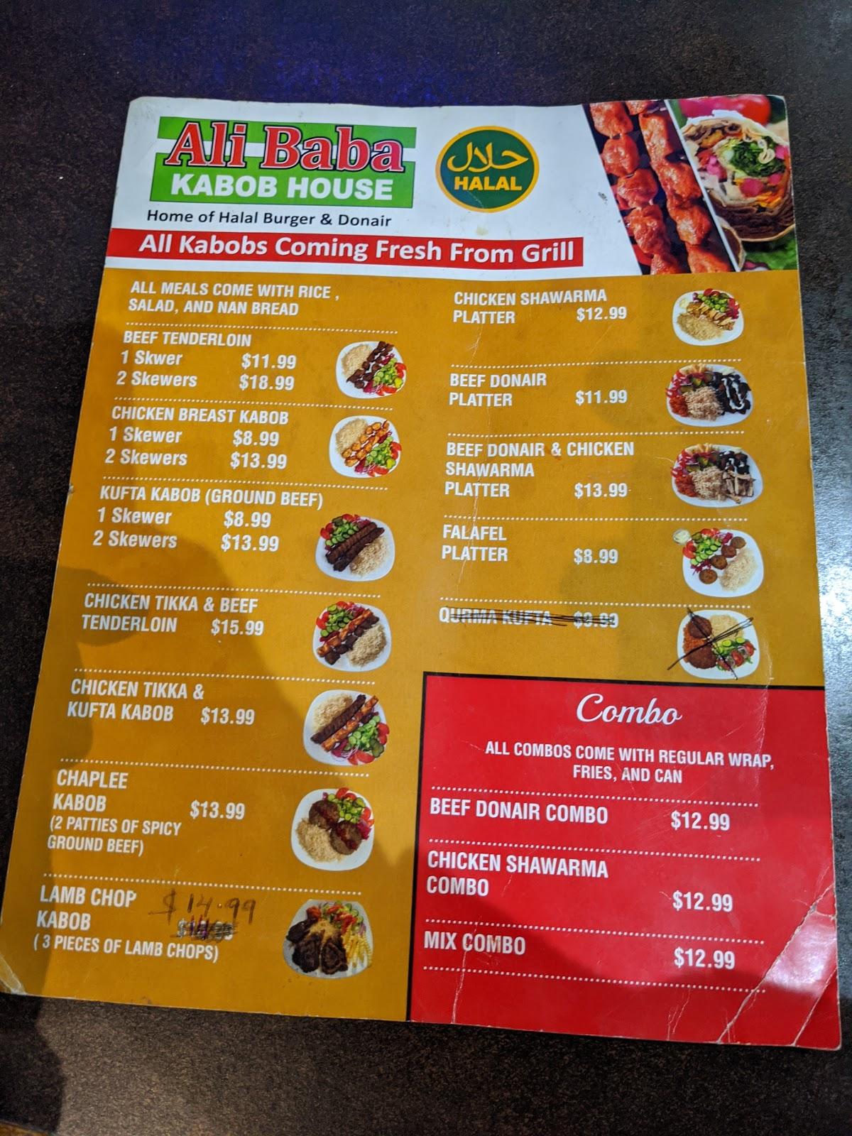 Menu at Alibaba Kabob House Inc restaurant, Calgary
