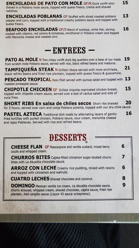 Menu at Ambriza pub & bar, Cypress