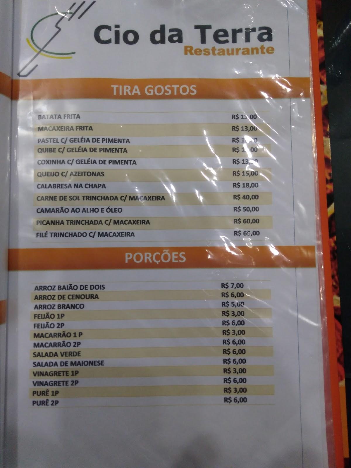 Menu em Cio da Terra Restaurante, São Luís