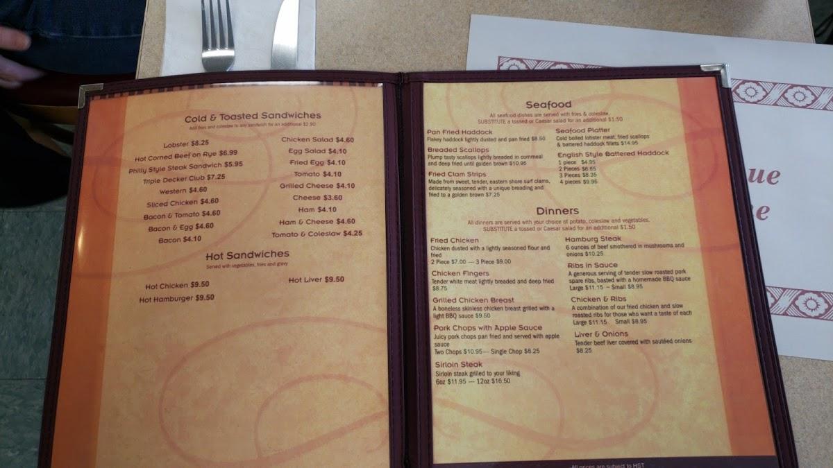 Menu at Eastside Family Restaurant, New Glasgow