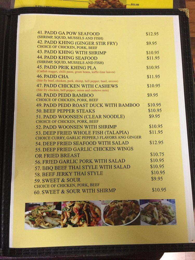 Menu at Grandma’s Thai Cuisine restaurant, Harker Heights