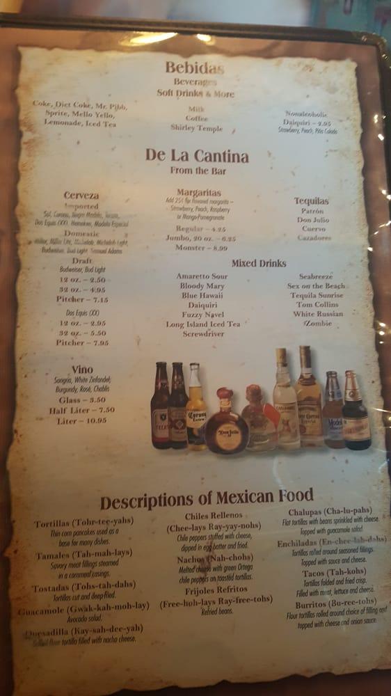Menu at Las Trancas Mexican Restaurant - Ripley, Ripley, 157 McGraw St