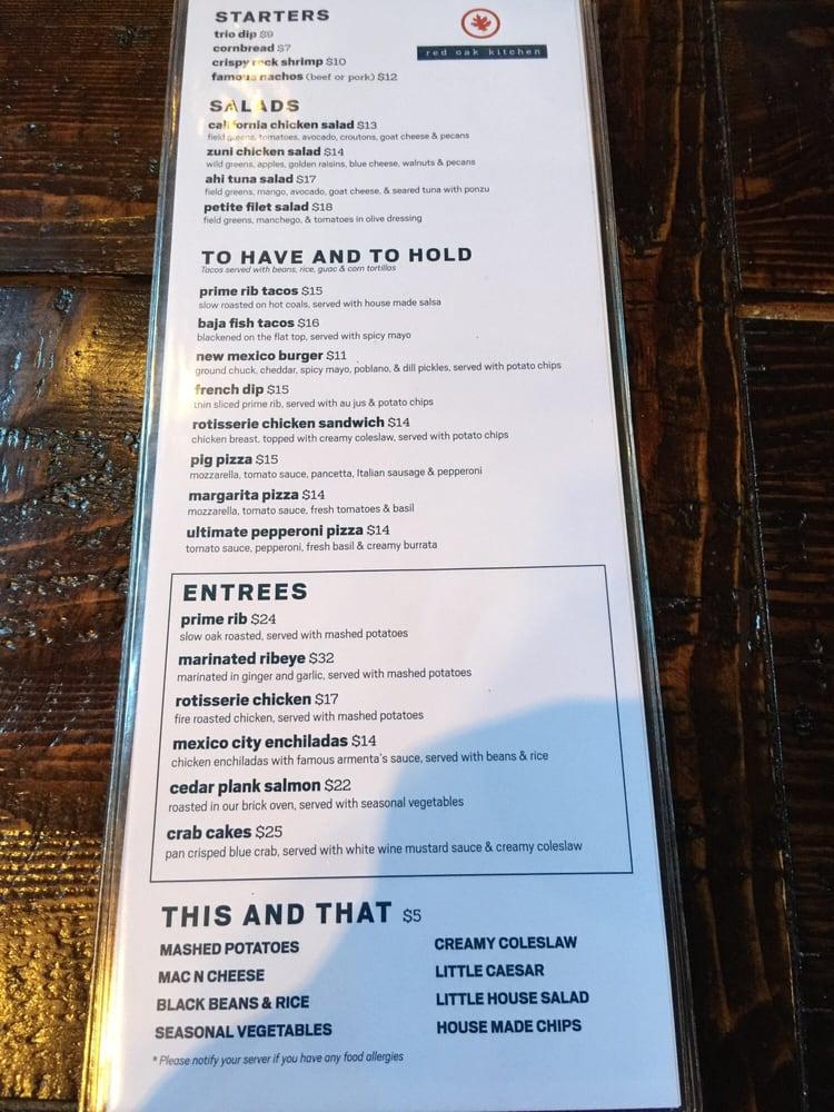 Menu at Red Oak Kitchen pub & bar, Odessa