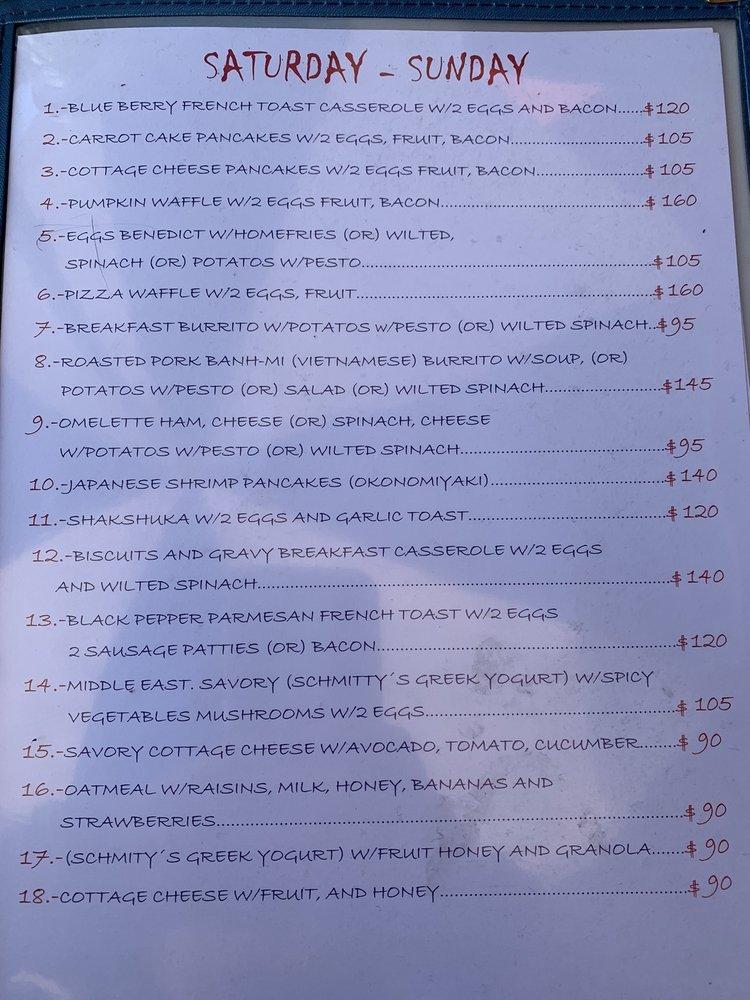 Menu at Cafe Negro, San Antonio Tlayacapan