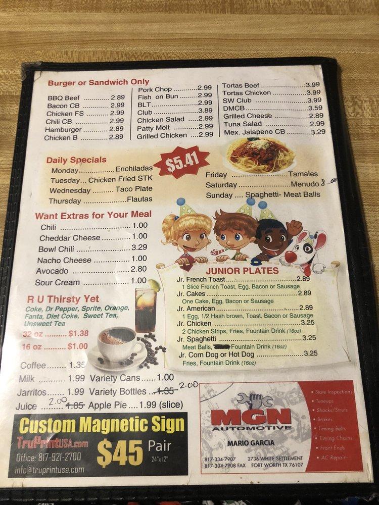 Menu at Daybreak Cafe & Grill, Fort Worth