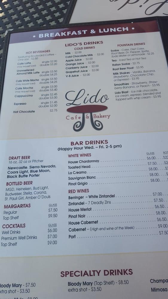 Menu at Lido Café and Bakery, Carmichael, Fair Oaks Blvd