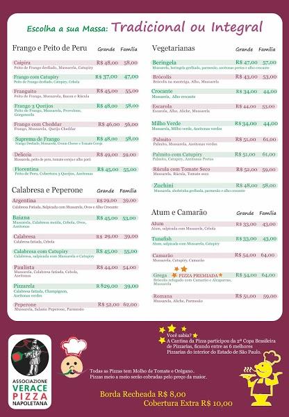 Menu at Scacciata Disk Pizza pizzeria, Limeira