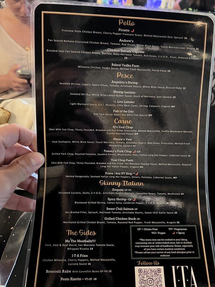 Carta del restaurante ITA Kitchen, Bay Shore