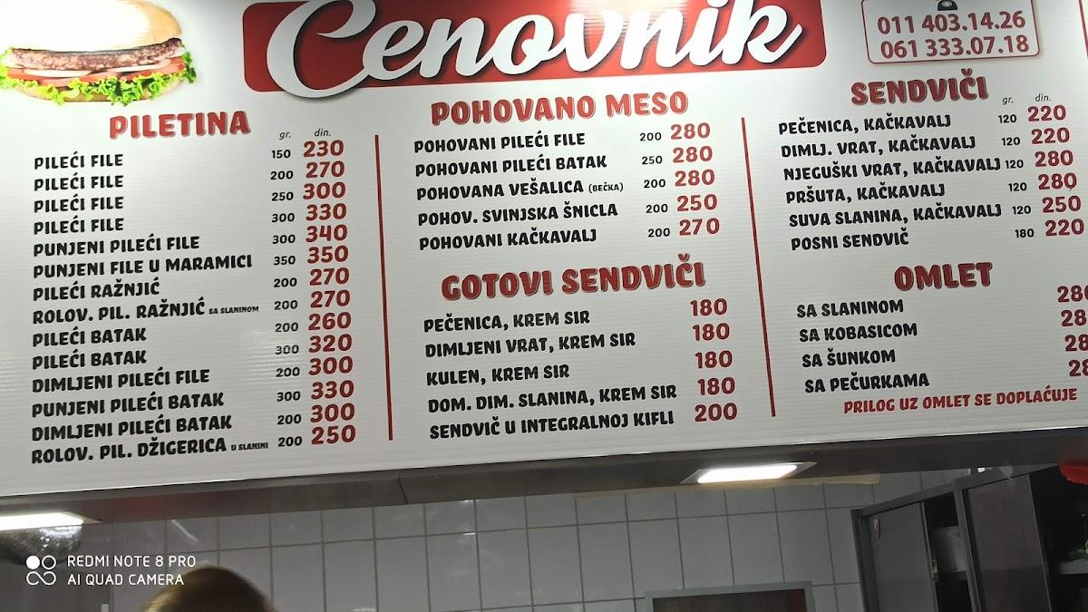 Menu at LESKO ŽAR restaurant, Belgrade, Patrisa Lumumbe 71g