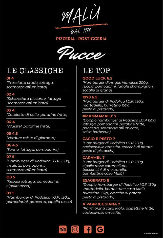 Menu da MALÙ Pizzeria-Rosticceria, Lagonegro