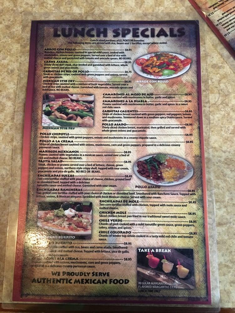Menu at El Porton Restaurant, East Wenatchee